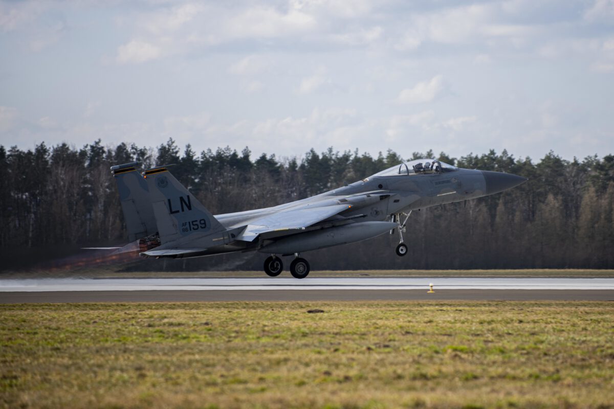 The 493rd Fighter Squadron Completes It’s Last NATO Mission With F-15’s ...