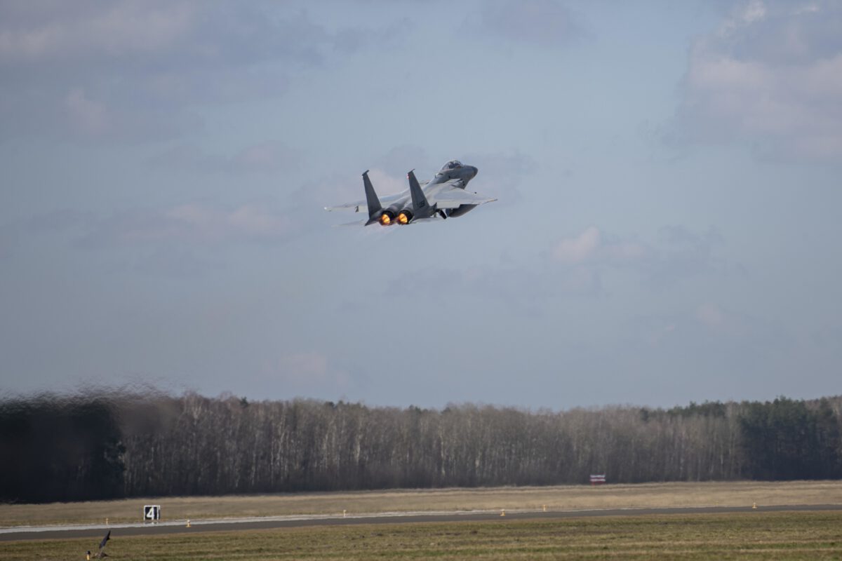 The 493rd Fighter Squadron Completes It’s Last NATO Mission With F-15’s ...