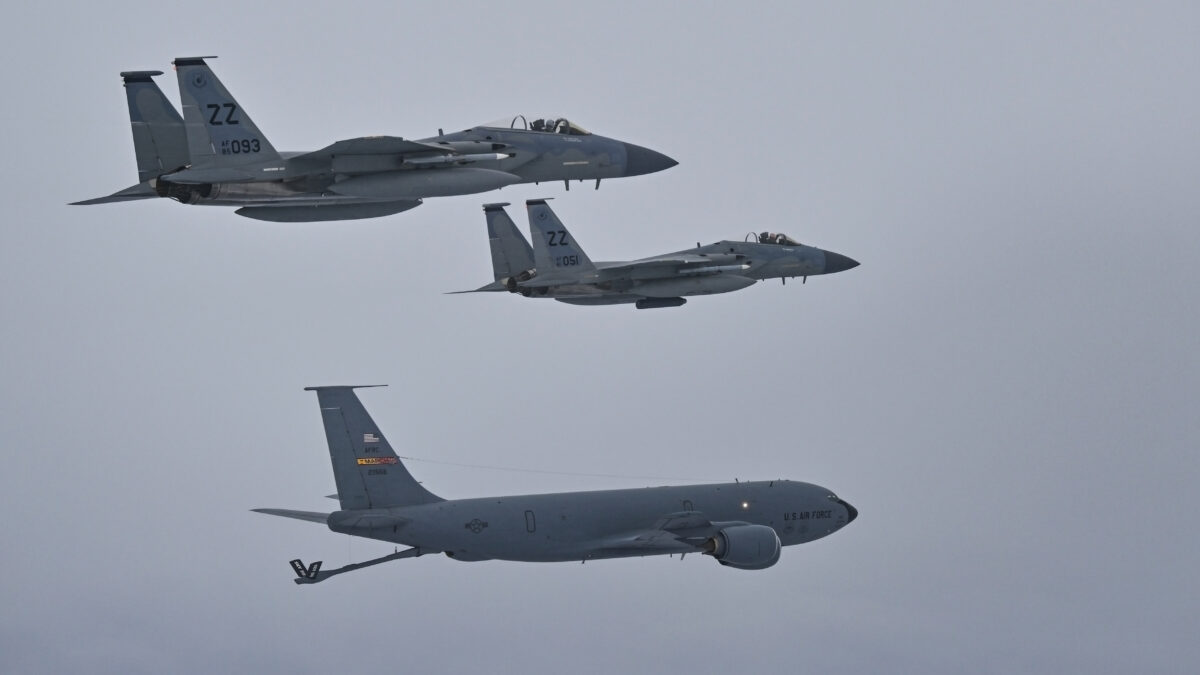 44th Fighter Squadron air refueling – Eagle Country